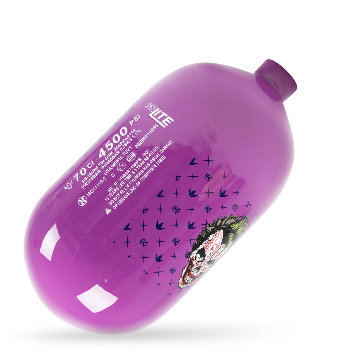 Bunkerkings FN Lite Air Bottle Only - 70ci 4500psi - Purple Joker Skul ...