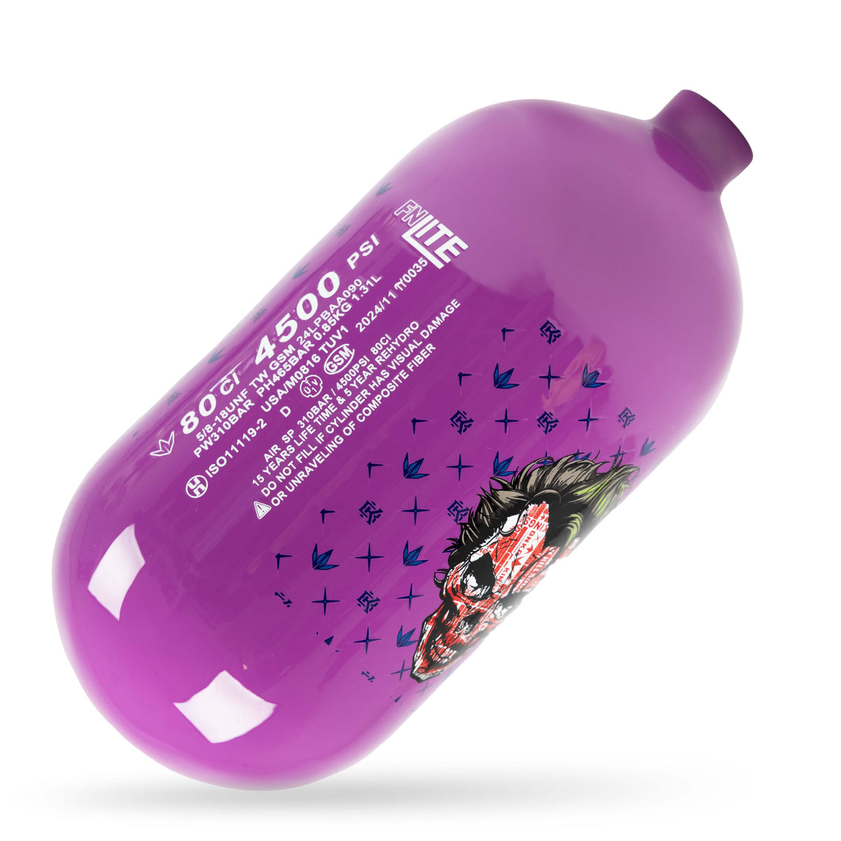 Bunkerkings FN Lite Air Bottle Only - 80ci 4500psi - Purple Joker Skul ...