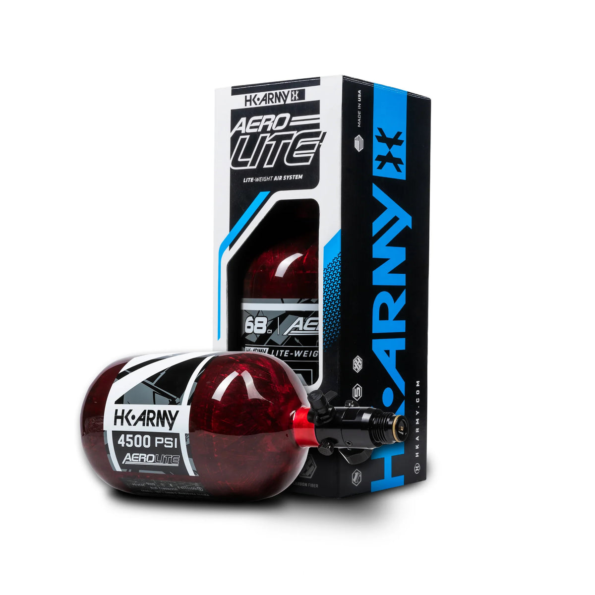 HK Army Aerolite Carbon Fiber Tank - 68ci 4500psi - Red – Paintball Wizard